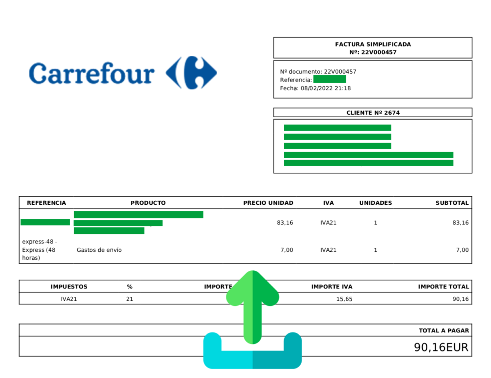Sube tu factura a Carrefour automáticamente - Oceges